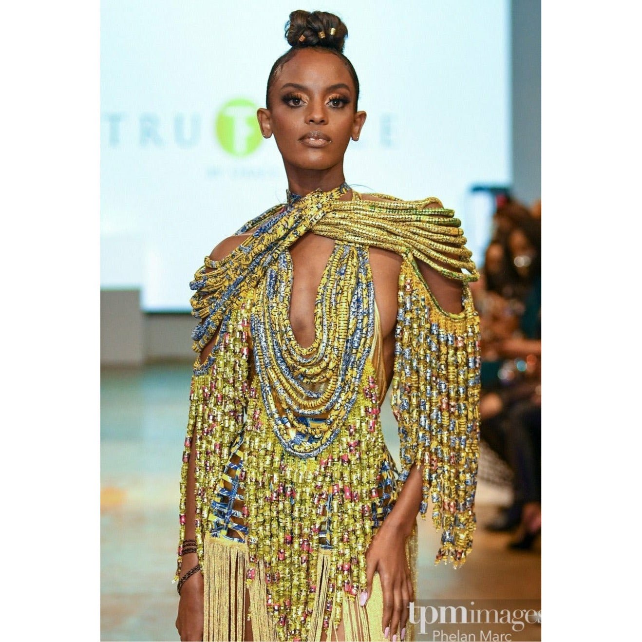 Four Piece Set- 3 Frema Kandy Wrapped Ankara Fabric Neckpieces & 1 Cap – Trufacebygrace