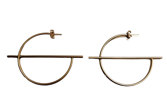 C Bar small hoops Geometric Earring – Trufacebygrace