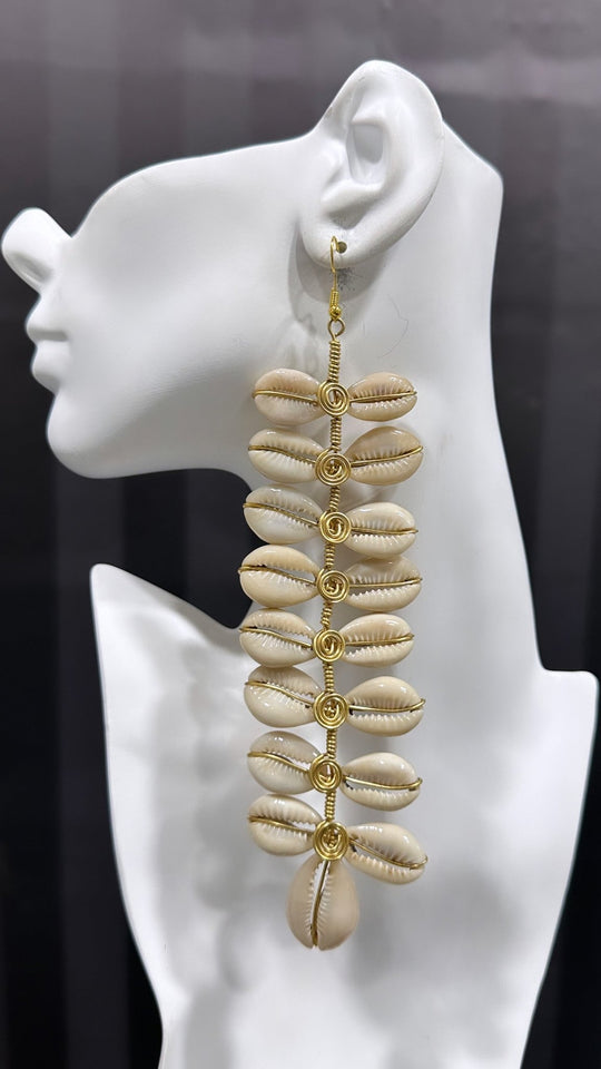 Cowry Shell Hanging Vine Earring – Trufacebygrace