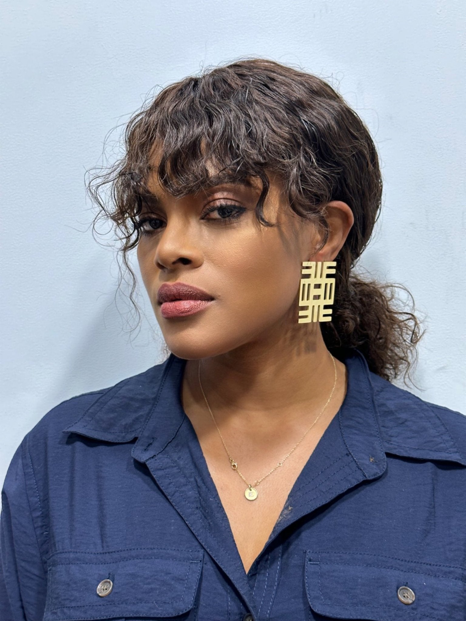 Nea Onnim No Sua A Ohu Adinkra Symbol Stud Earrings – Trufacebygrace